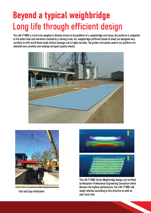 Products - LAK Pit Type Steel Deck Weighbridge - LAK Weighing Systems Sdn Bhd